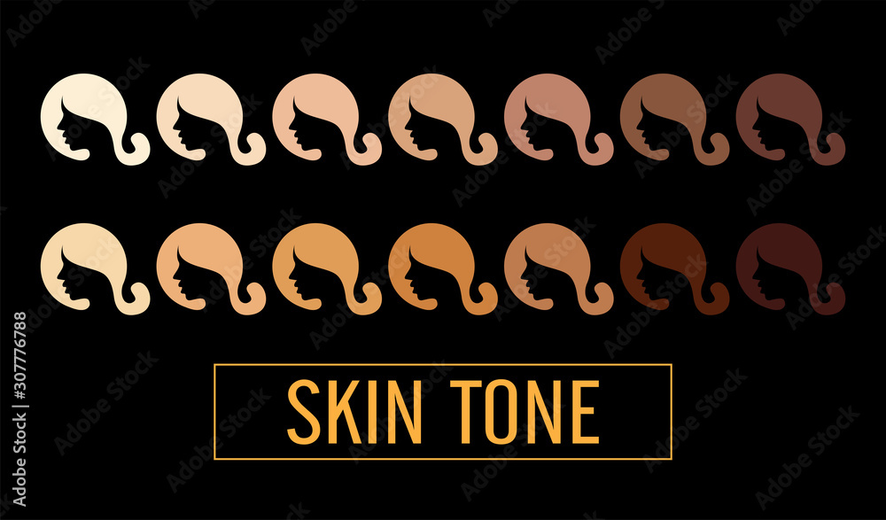 skin tone, color palette set, vector icon Stock Vector | Adobe Stock
