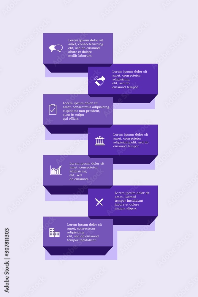 Seven Options Plan Slide Template. Business concept with options. For ...