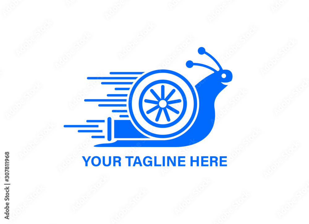 Turbo snail logo on a white background. Stock Vector | Adobe Stock
