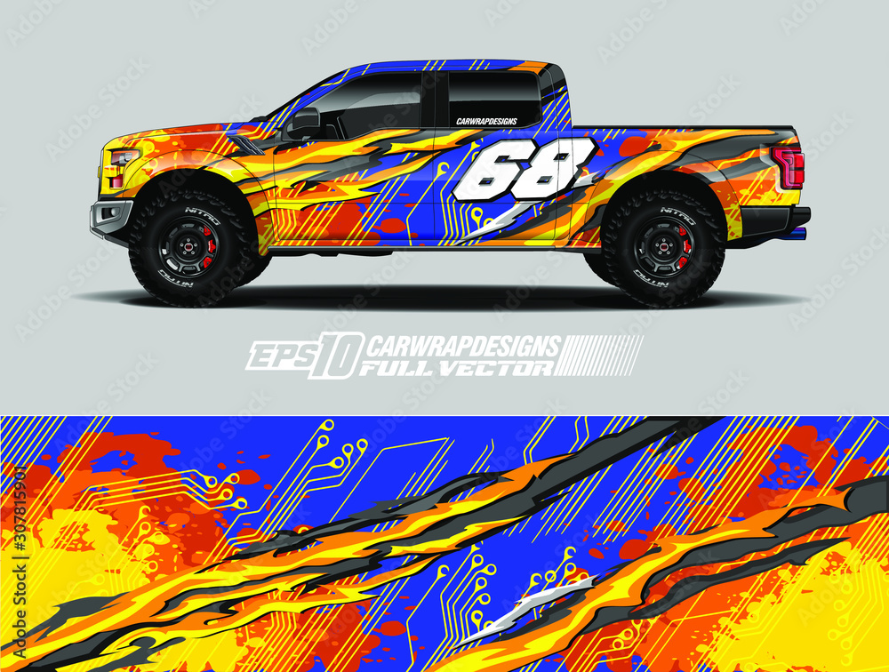 vehicle graphic livery design vector. Graphic abstract stripe racing ...