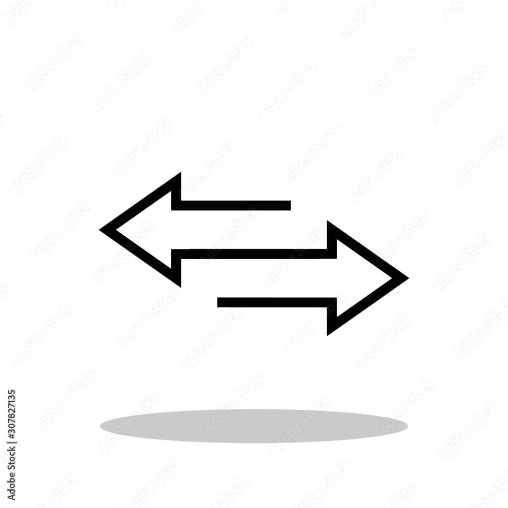 Modern creative exchange icon in trendy flat style. Swapping symbol for ...