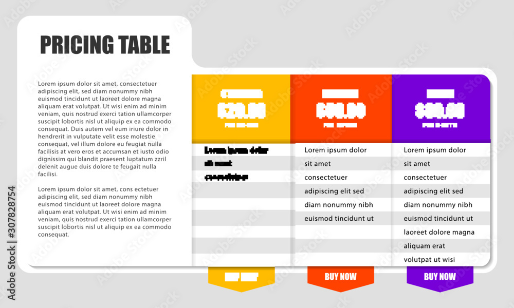 Infographic design template. Pricing table concept. Vector Stock Vector ...