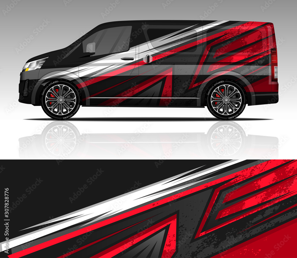 Car wrap decal Van design vector, for advertising or custom livery WRC ...