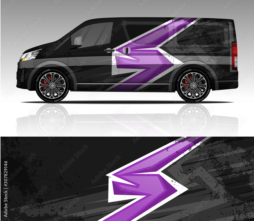 Car wrap decal Van design vector, for advertising or custom livery WRC ...