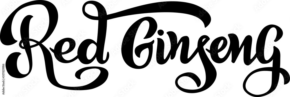 Red ginseng - Vector text, lettering, logo for your products, shop ...