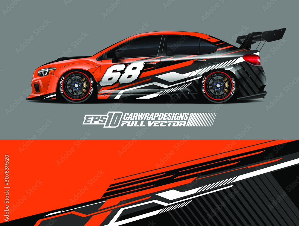 Race car graphic livery design vector. Graphic abstract stripe racing ...