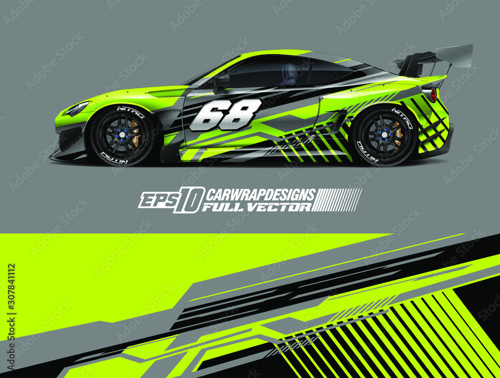 Race car graphic livery design vector. Graphic abstract stripe racing ...