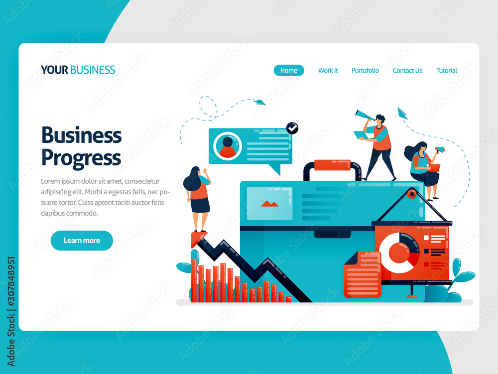 Banner business illustrations for planning presentations. Strategy to ...