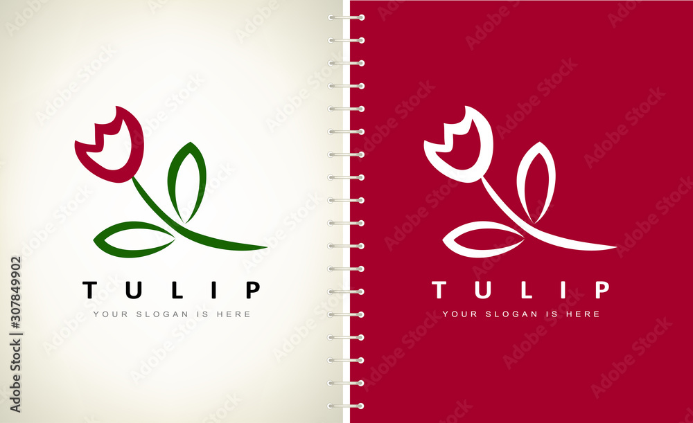 Tulip logo vector. Design vector illustration. Stock Vector | Adobe Stock