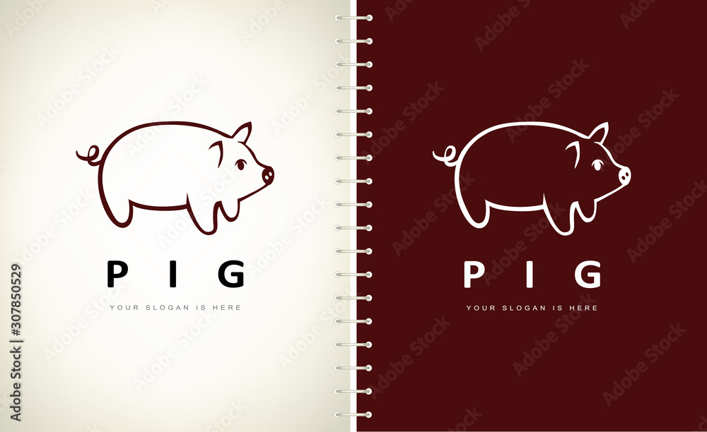pig logo vector Stock Vector | Adobe Stock