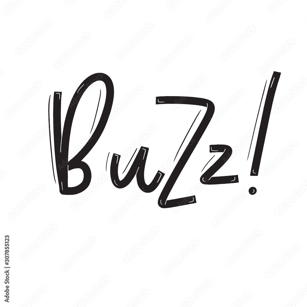 Buzz Card with calligraphy. Hand drawn modern lettering. Stock Vector ...