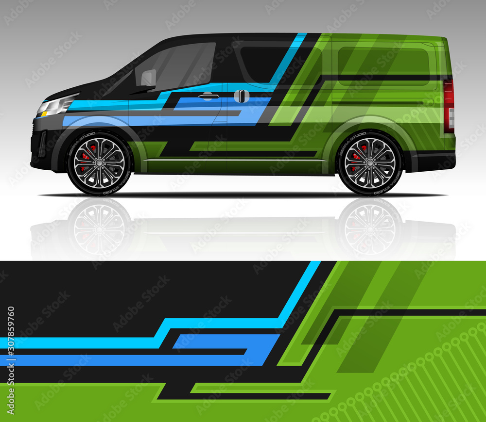 Car wrap decal Van design vector, for advertising or custom livery WRC ...