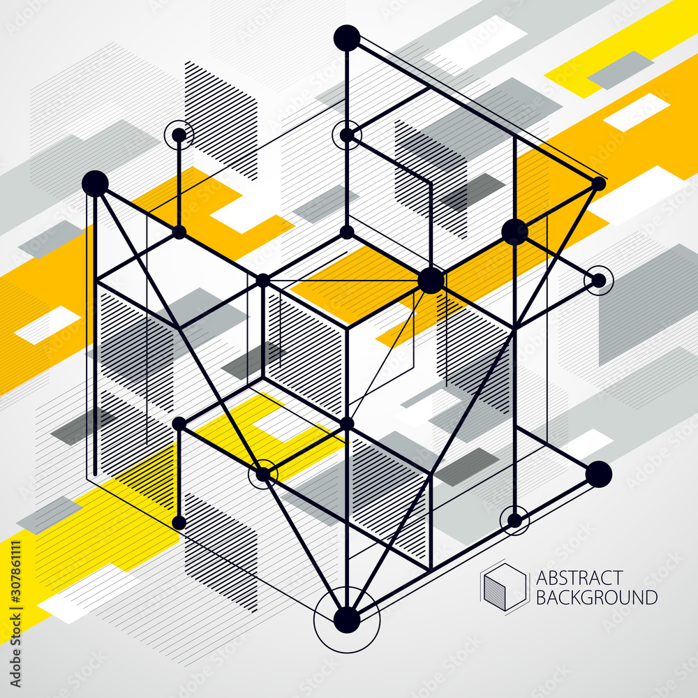 Vector industrial and engineering yellow background, future technical ...