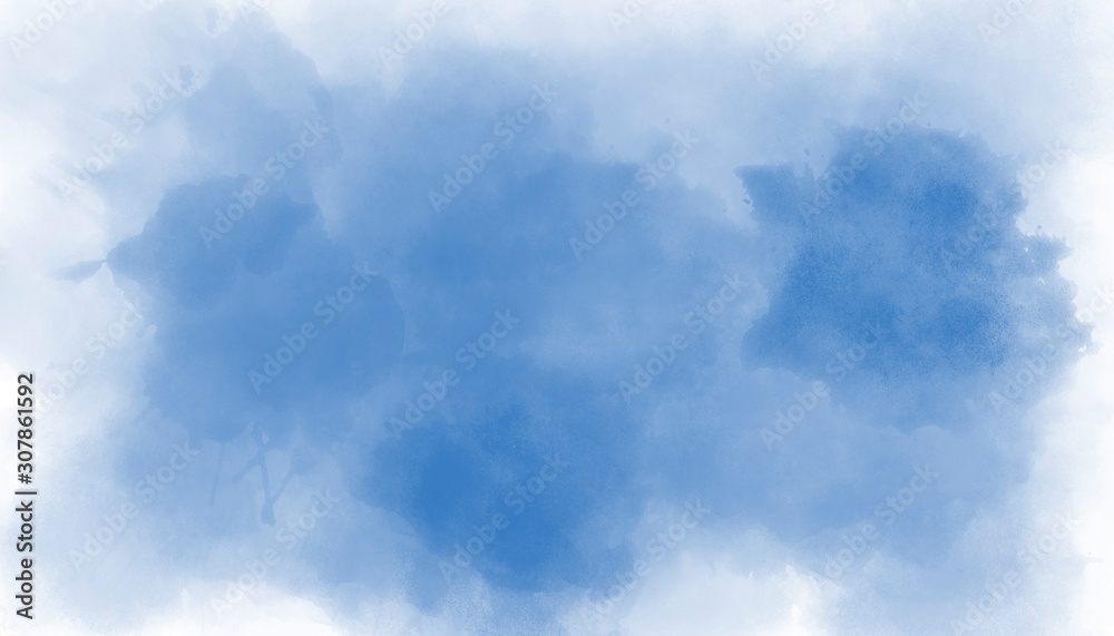 Pantone Classic Blue watercolor background hand-drawn with copy space ...