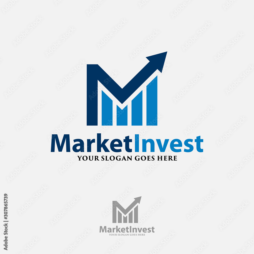 Letter M logo vector for Market / Finance, icon design template ...