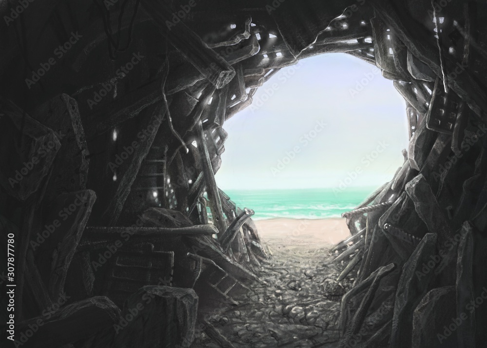 Freedom and life and hope concept, surreal broken building human head ...