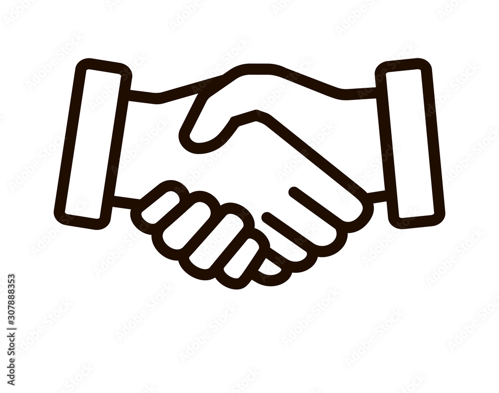 Business agreement handshake line style art icon for websites and apps ...