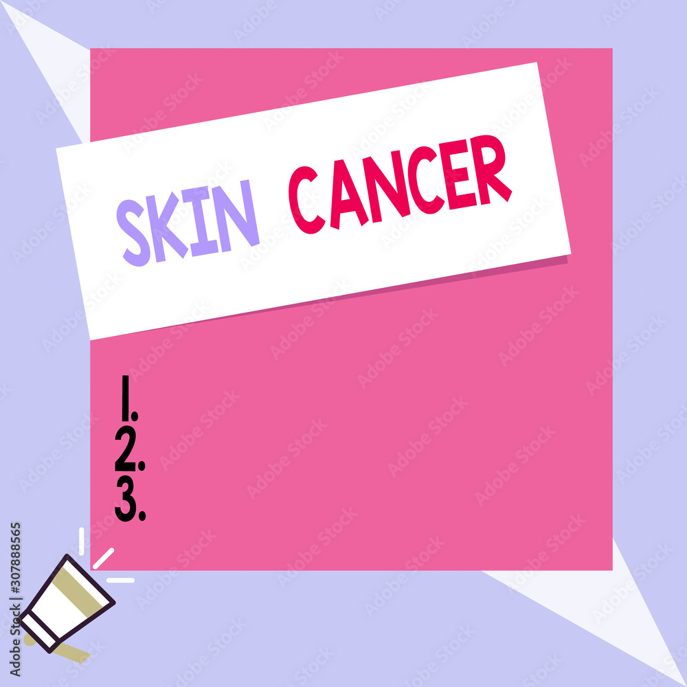 Text sign showing Skin Cancer. Business photo text uncontrolled growth ...