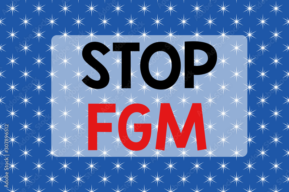 ภาพประกอบสต็อก Writing note showing Stop Fgm. Business concept for Put ...