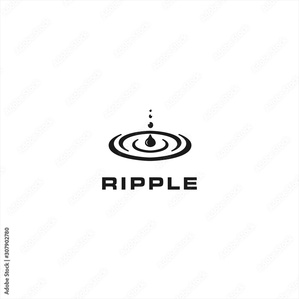 Water Ripple Logo design Template Stock Vector | Adobe Stock
