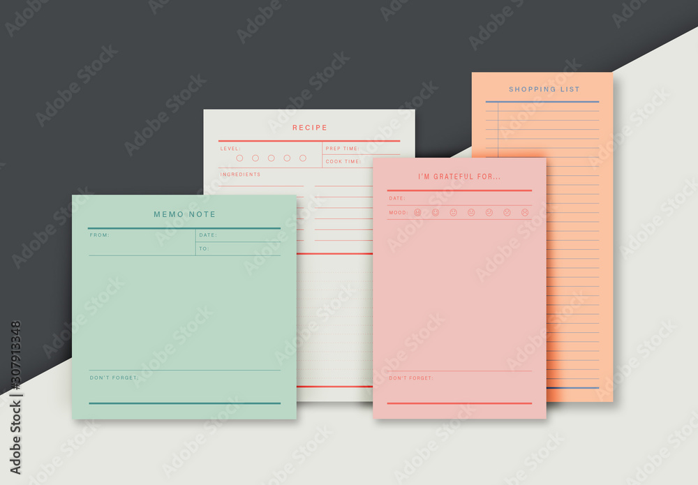 Colorful Planner Set Stock Template | Adobe Stock