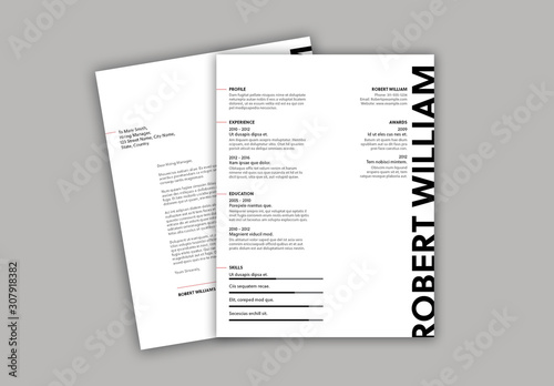 Resume Set with Bold Text Element Stock Template | Adobe Stock