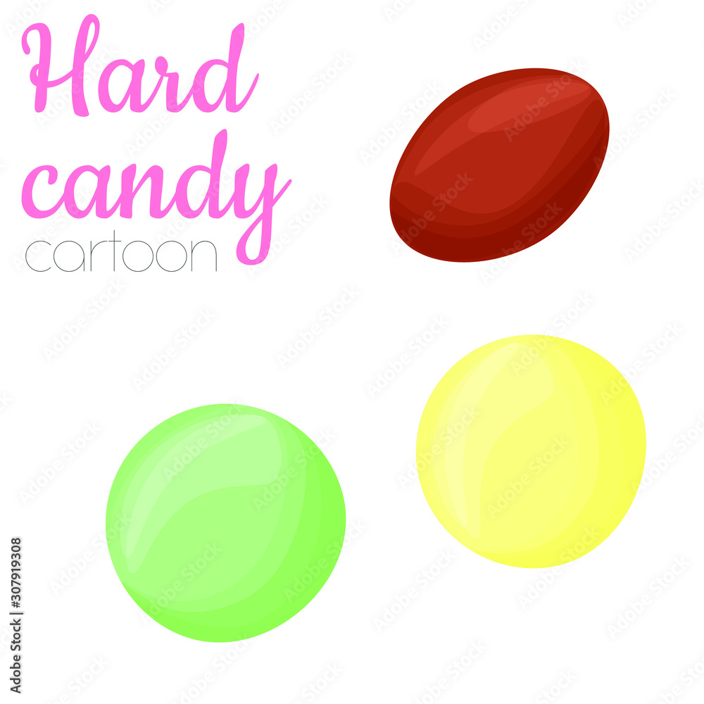 Hard candy colorful isolated illustration, cartoon style sweet candy ...