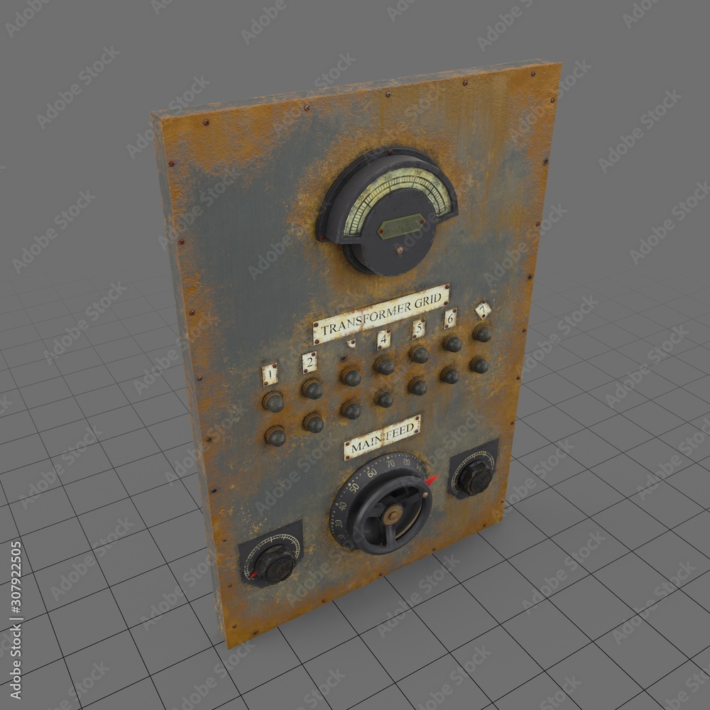Panel with levers and gauges Stock 3D asset | Adobe Stock