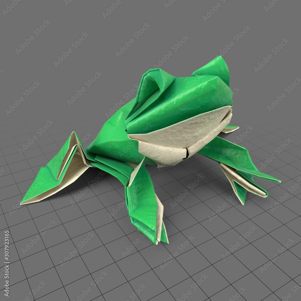 Origami frog Stock 3D asset | Adobe Stock