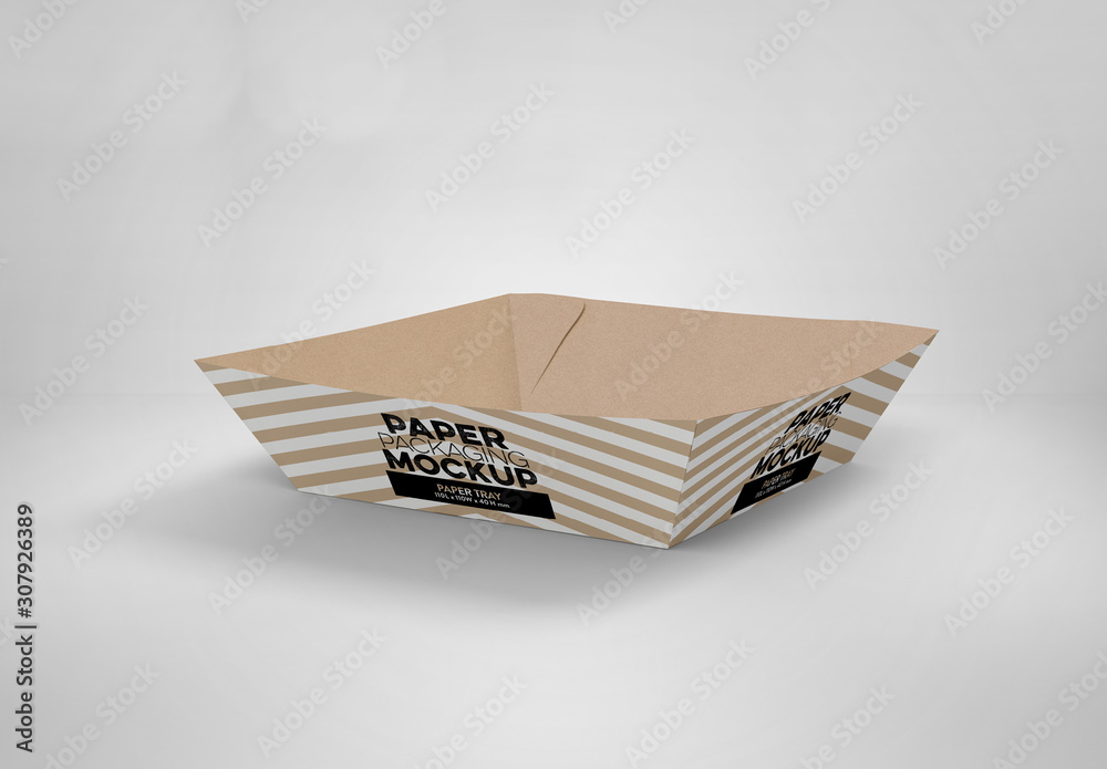 Square Paper Tray Mockup Stock Template | Adobe Stock