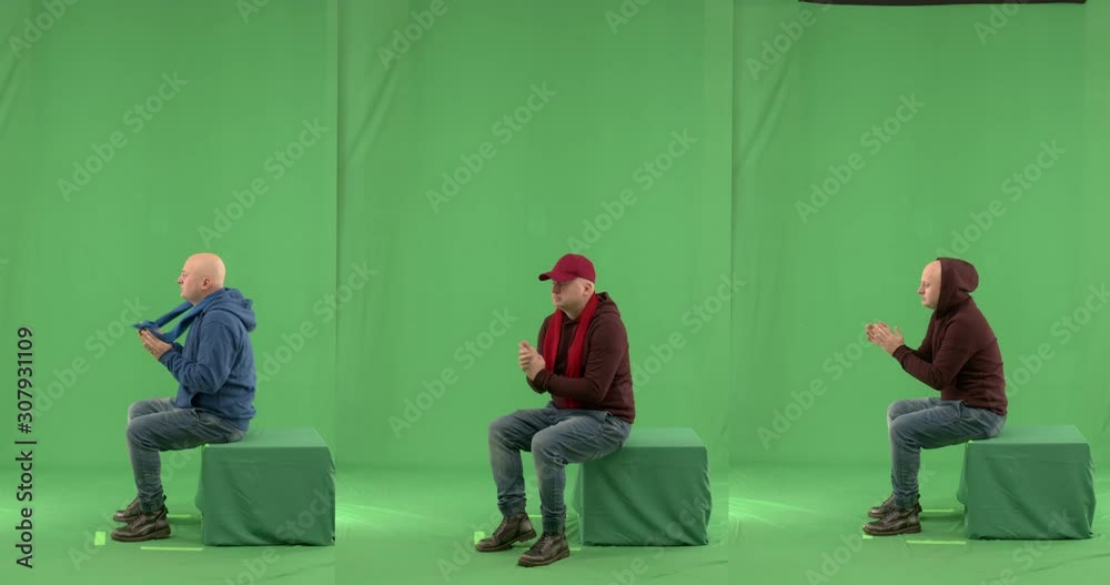 GREEN SCREEN CHROMA KEY Caucasian male showing various emotions ...