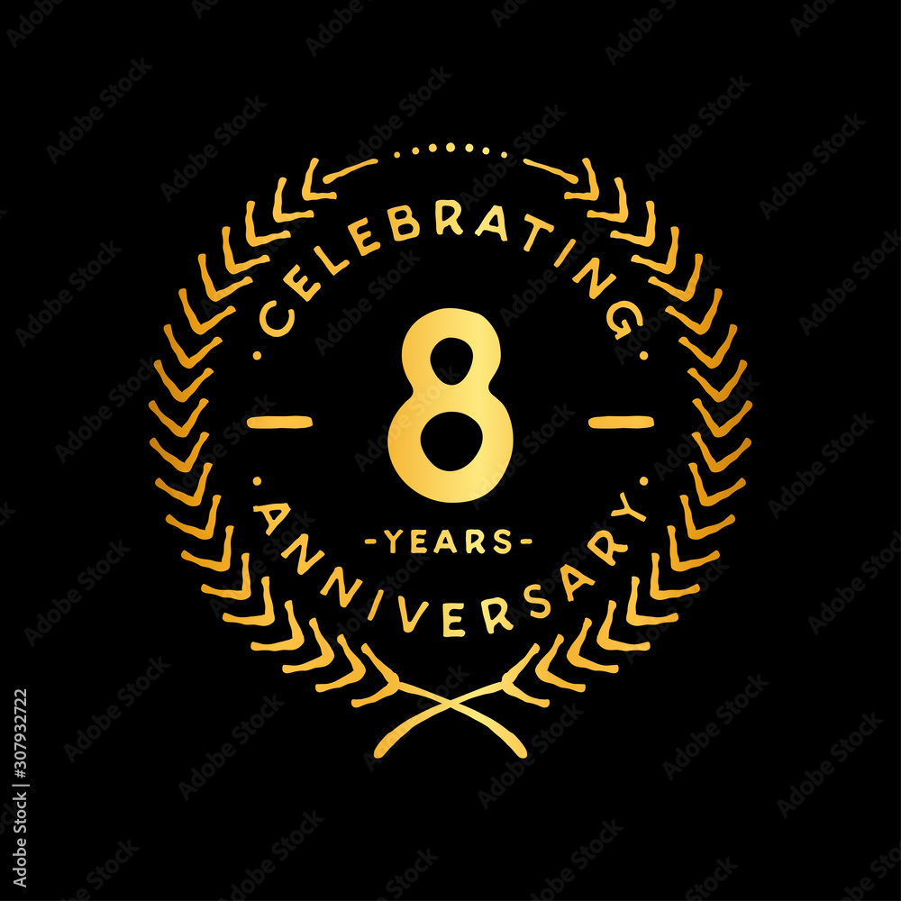 8 years design template. 8th vector and illustration. Stock Vector ...