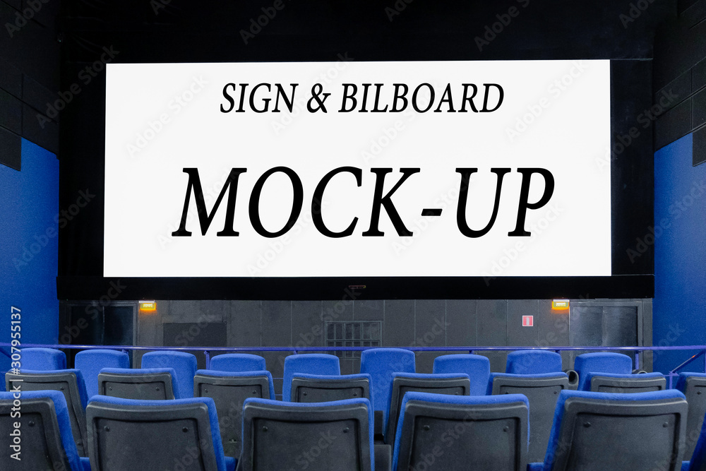 large Billboard in the form of a cinema monitor, convey information ...