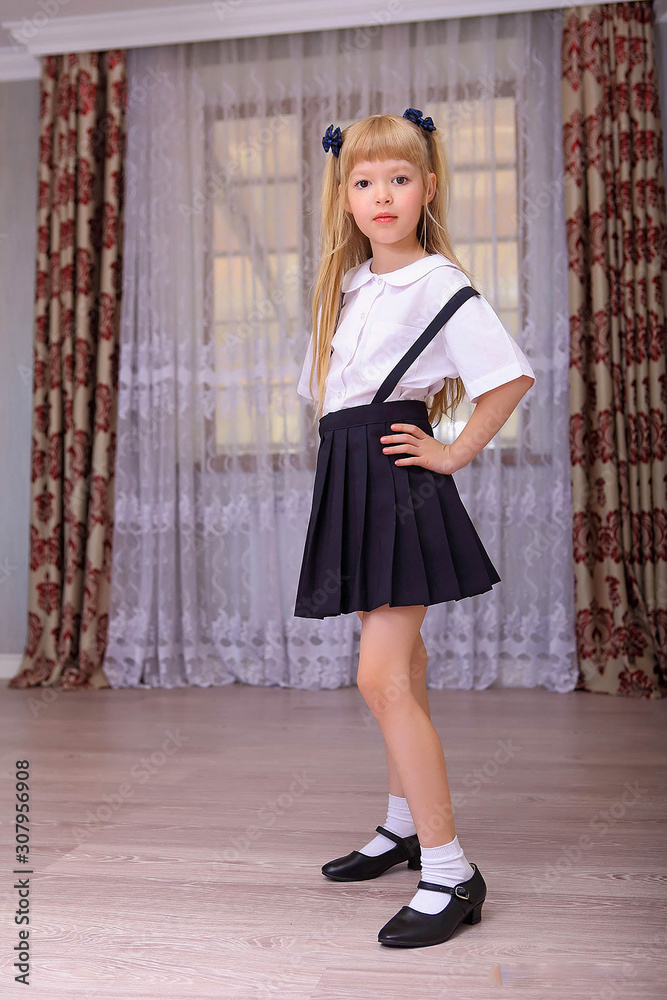 Cute cosplay little asian girl in school uniform Stock Photo | Adobe Stock