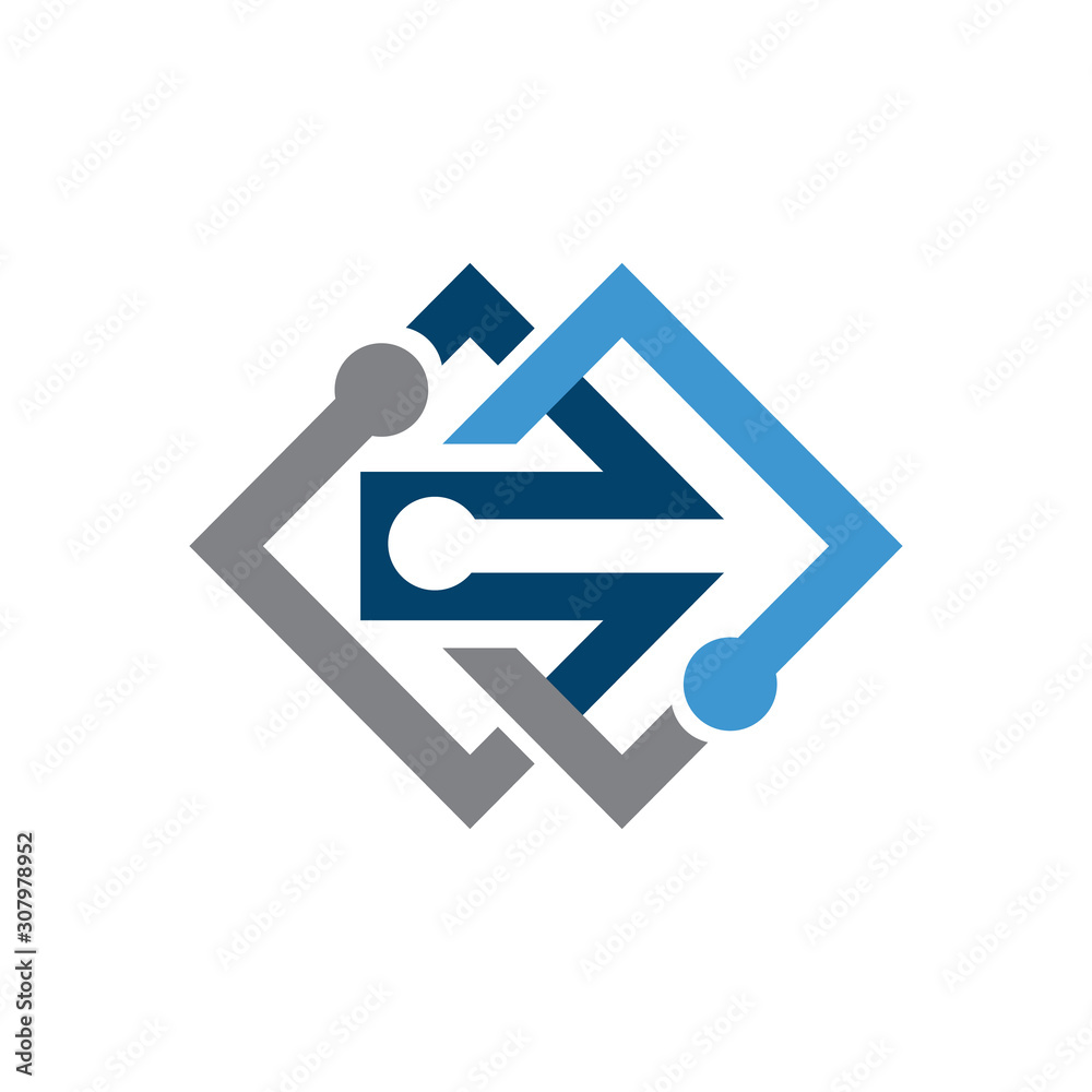 encrypted data cyber security logo design vector. algoritm digital tech ...