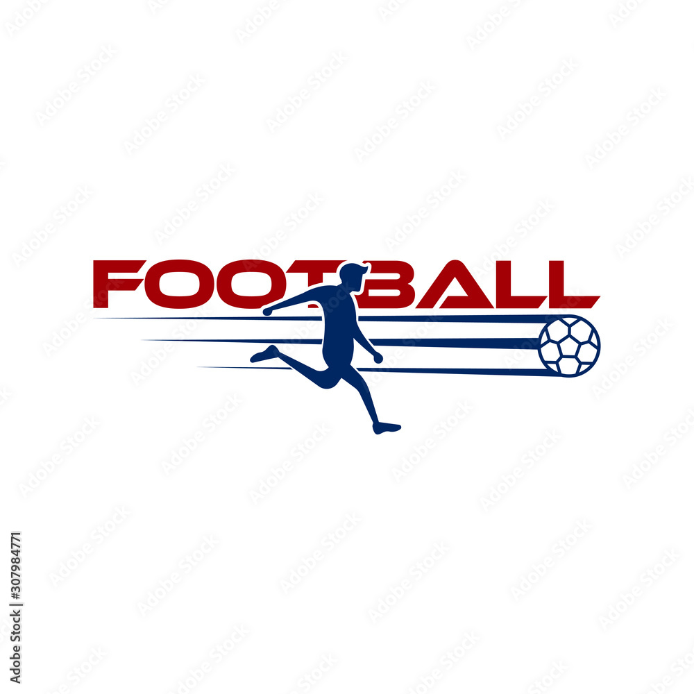 Football vector illustration of a silhouette football player isolated ...