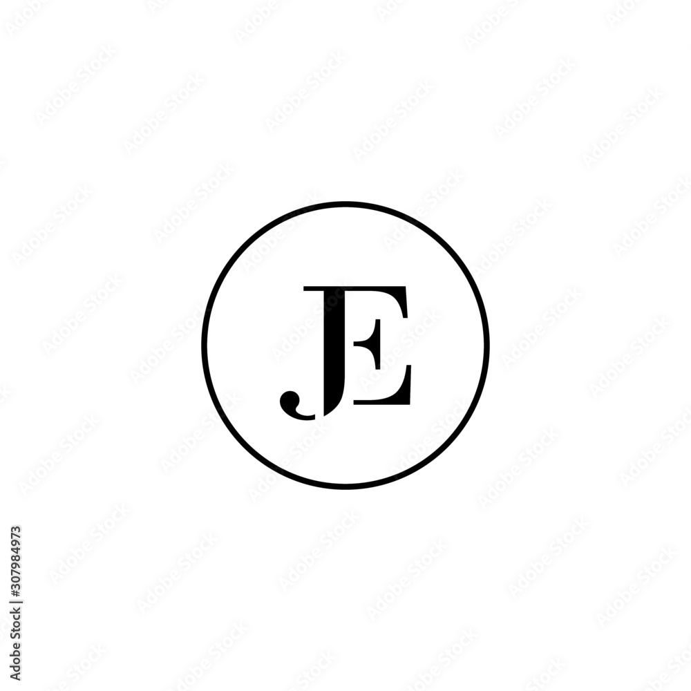 Letter JE initial monogram logo design, wedding, fashion, make up logo ...