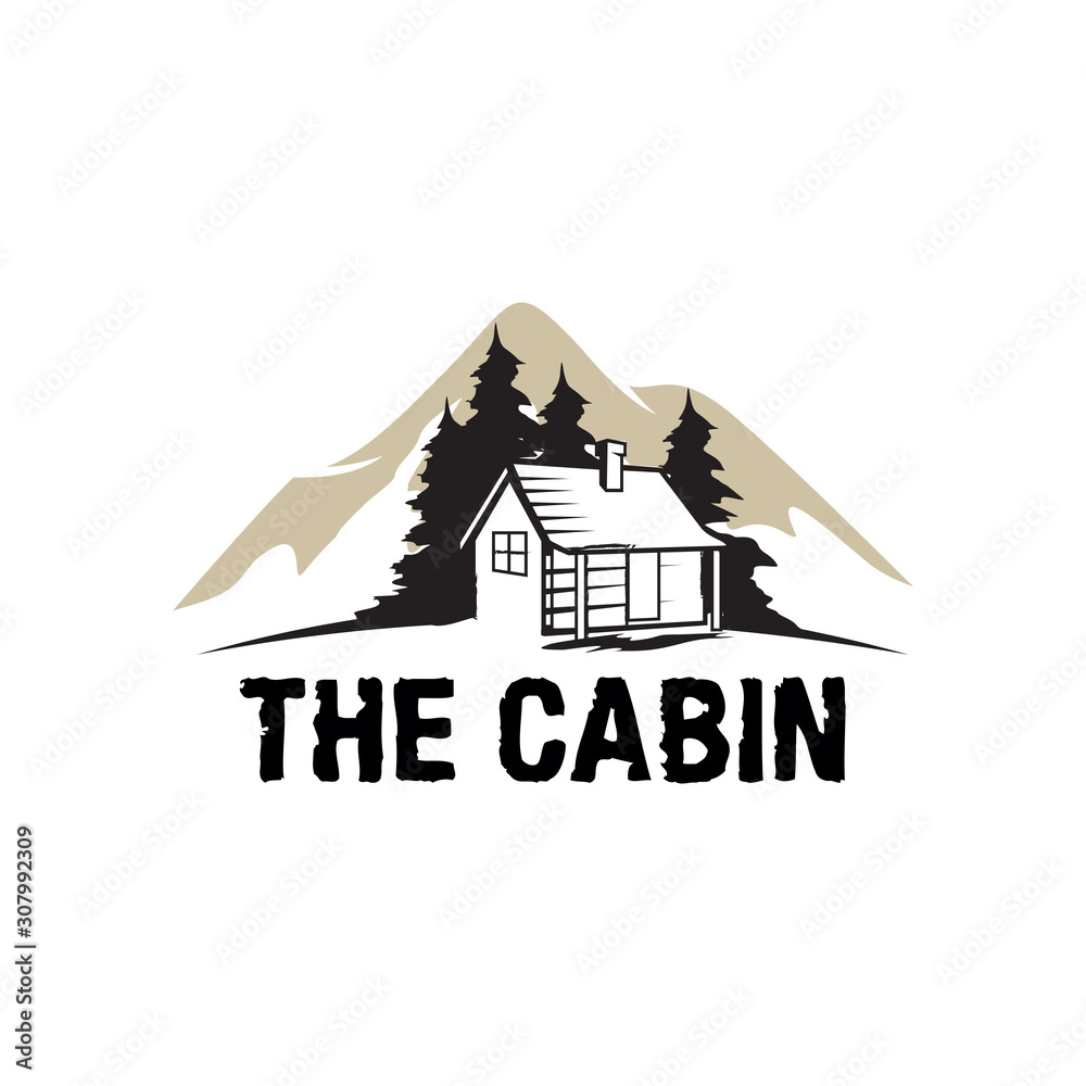 Cabin Wood Logo, Cabin Resort Logo Stock Vector | Adobe Stock