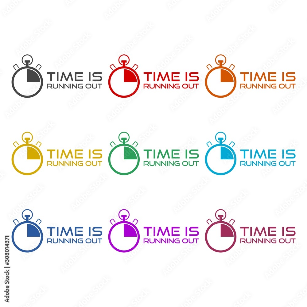 Time is Running Out color icon set isolated on white background Stock ...