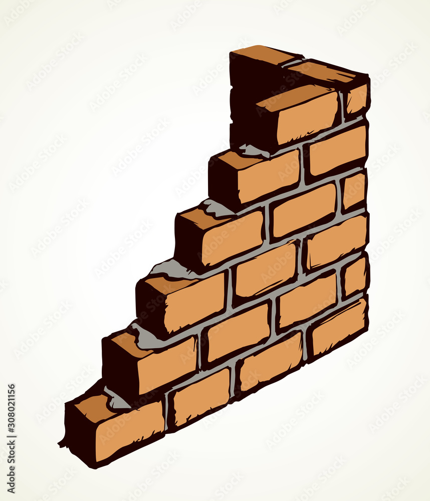 Brick wall. Vector drawing pattern Stock Vector | Adobe Stock