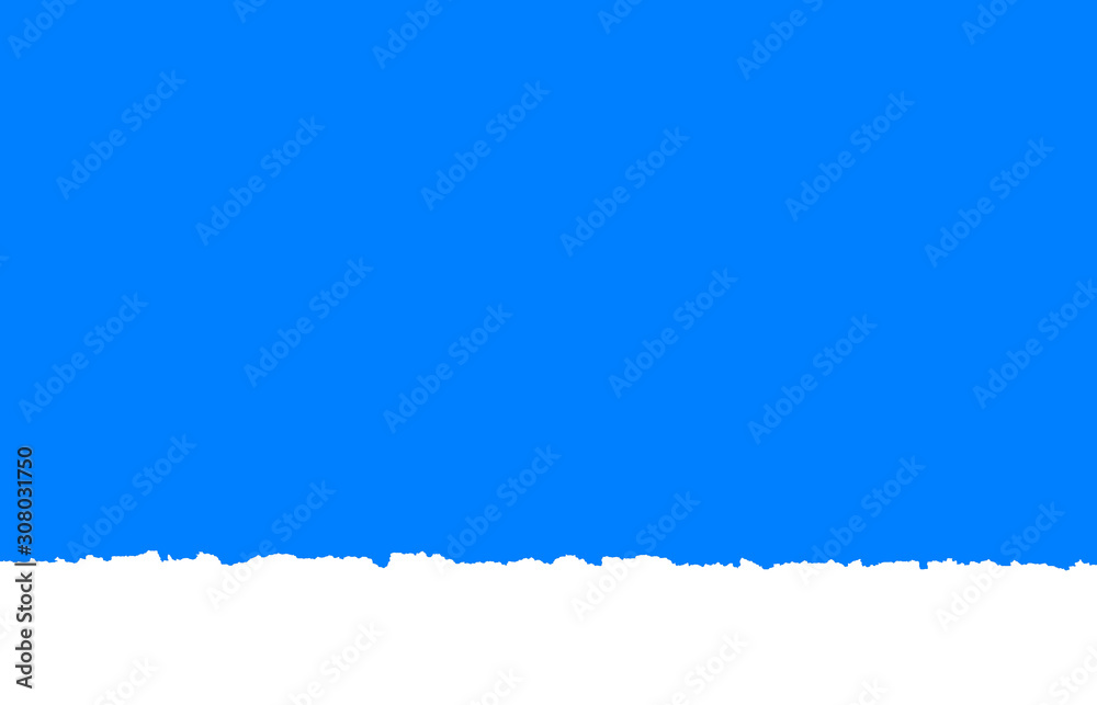 Blue torn paper background, painted wall unfinished with space for text ...