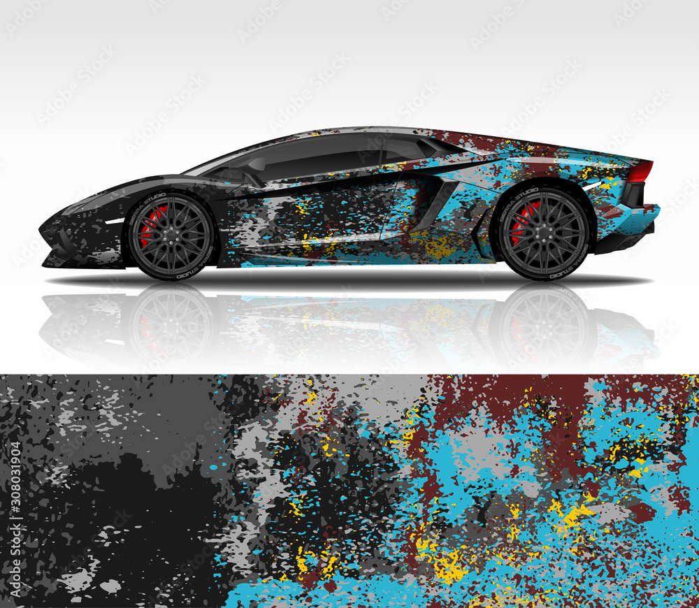 Vetor de Car wrap decal design vector, for Lamborghini Aventador ...