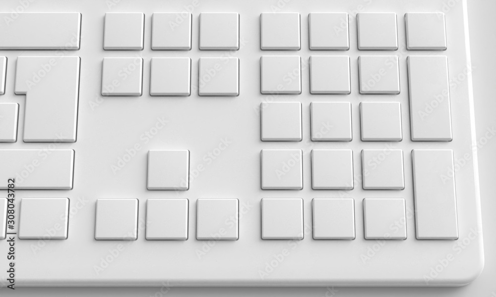 Blank numpad mockup. Keyboard with blank buttons template. 3d ...