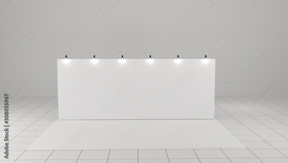 Blank backdrop banner. 3d illustration isolated on white background ...