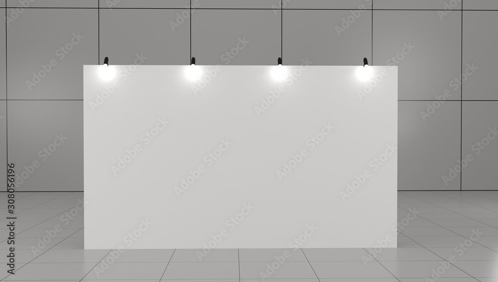 Pop Up basic unit Advertising banner media display backdrop. 3d ...