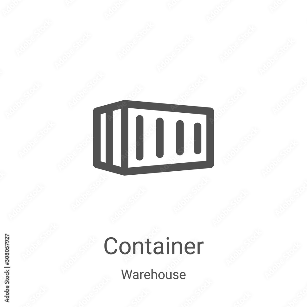 container icon vector from warehouse collection. Thin line container ...