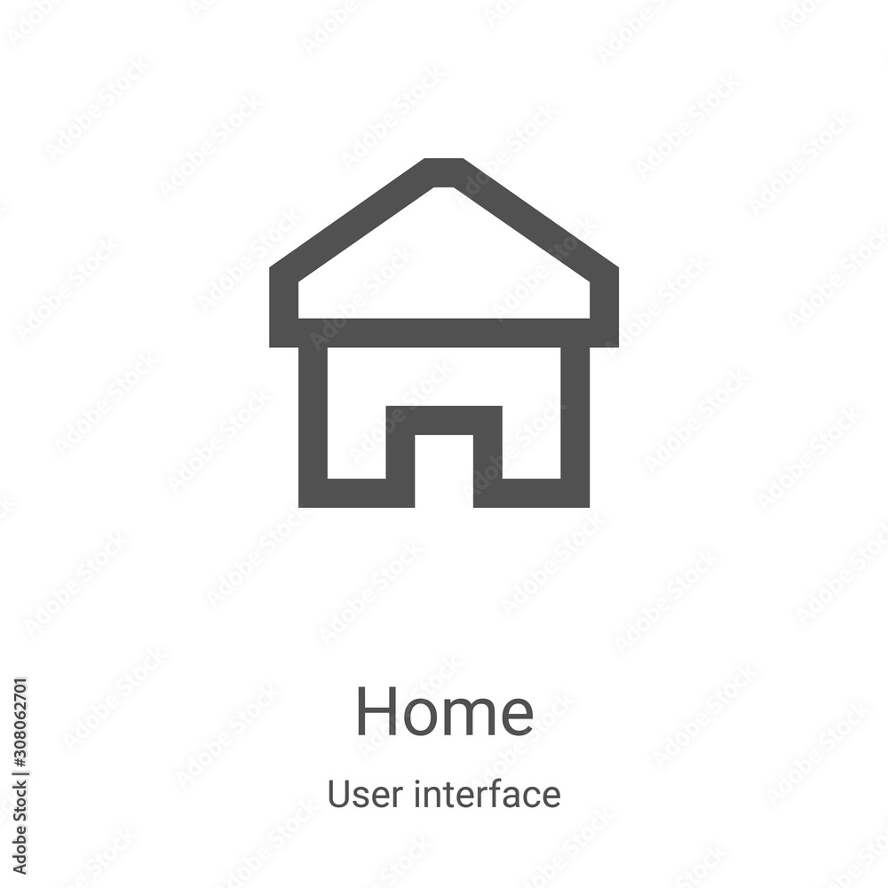 home icon vector from user interface collection. Thin line home outline ...
