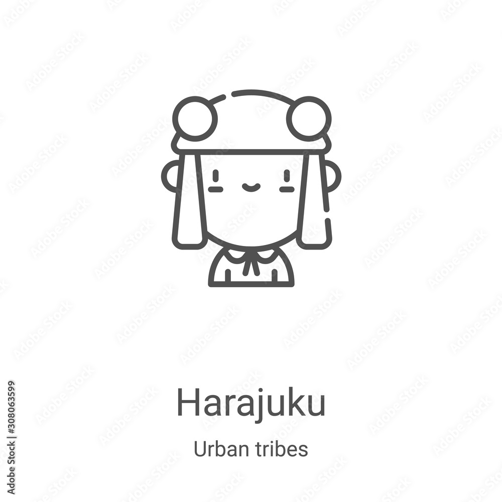 harajuku icon vector from urban tribes collection. Thin line harajuku ...