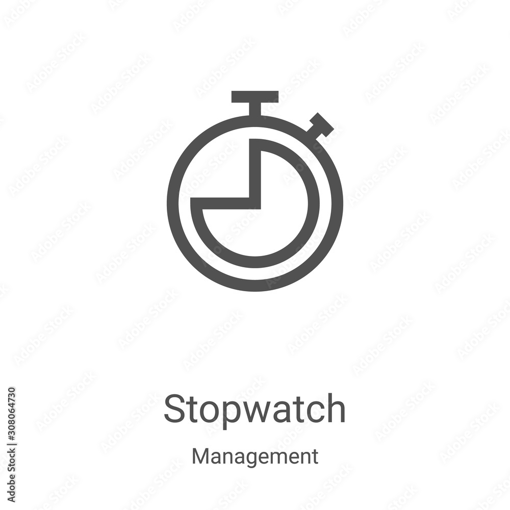 stopwatch icon vector from management collection. Thin line stopwatch ...