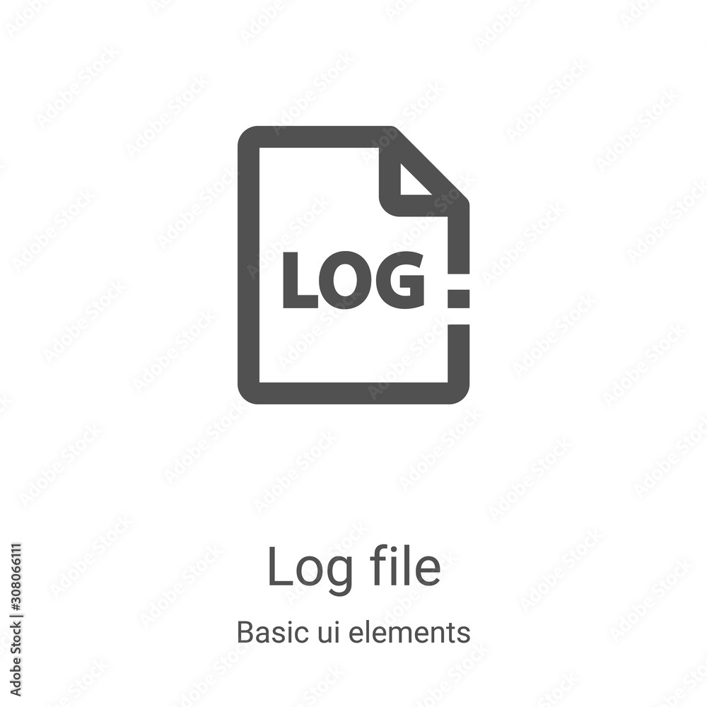 log file icon vector from basic ui elements collection. Thin line log ...